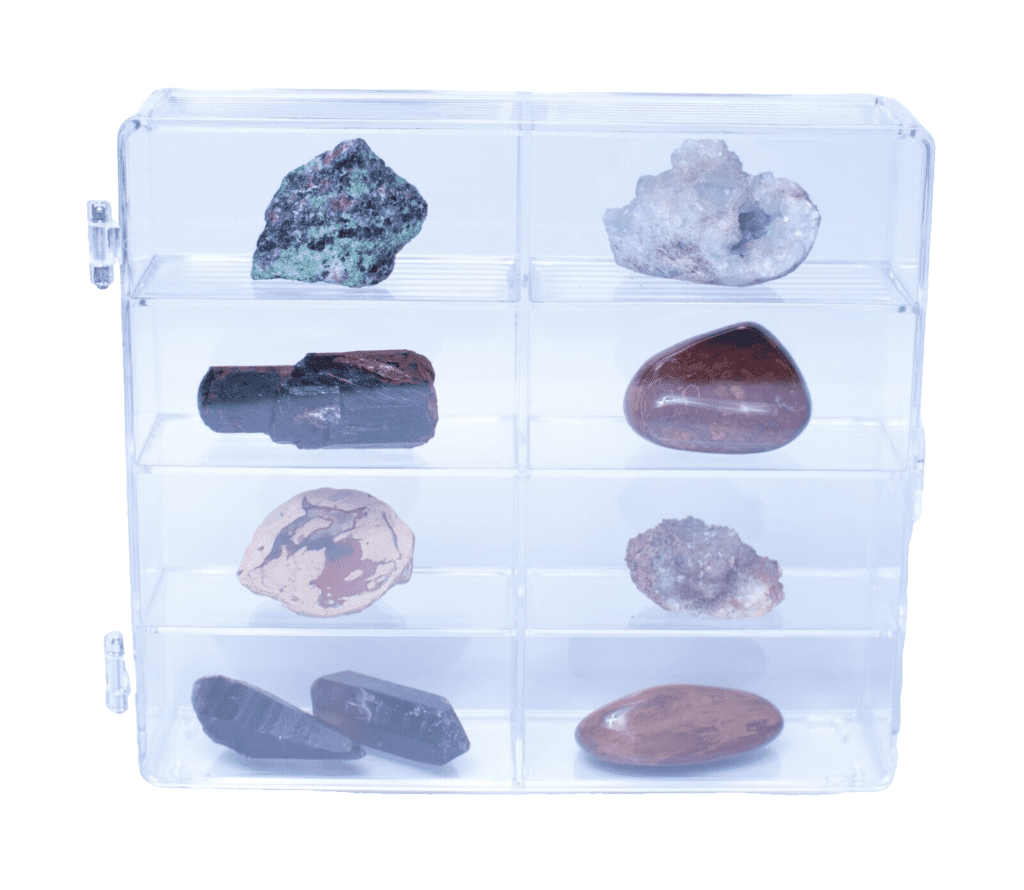 4 Tier Acrylic Display Case Minerals Rocks Stackable Toys Colletables ...