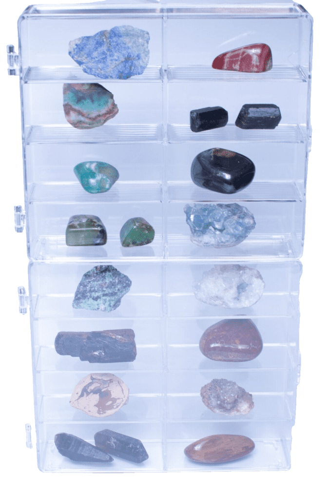 4 Tier Acrylic Display Case Minerals Rocks Stackable Toys Colletables ...
