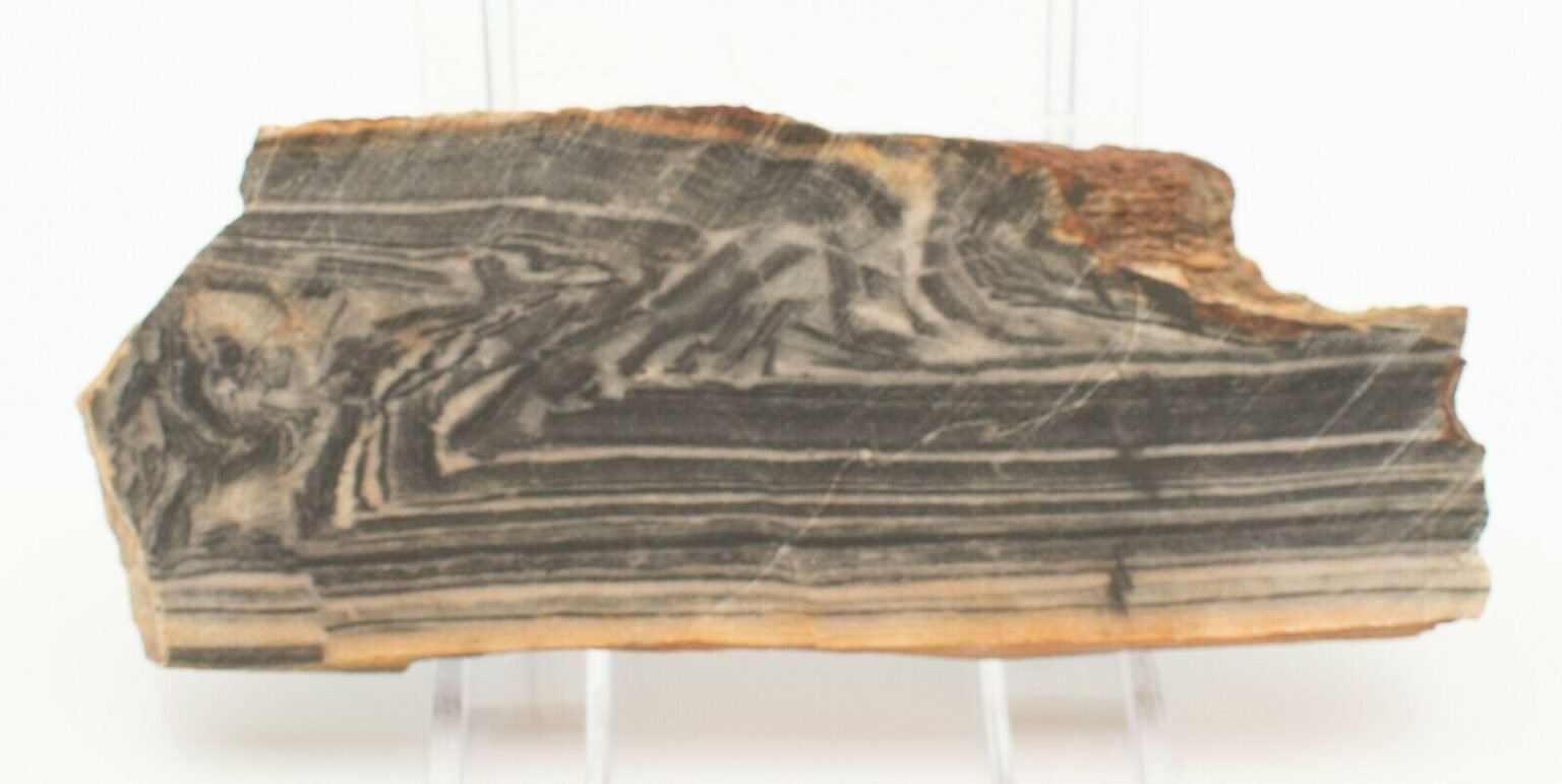 Polished Western Australian Banded Chert Jasper Slice With Free Stand ...